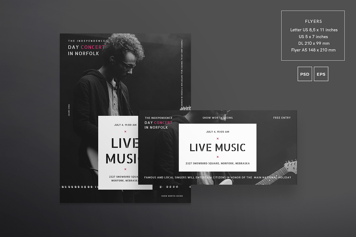Promo Bundle | Live Music, a Poster Template by Amber Graphics