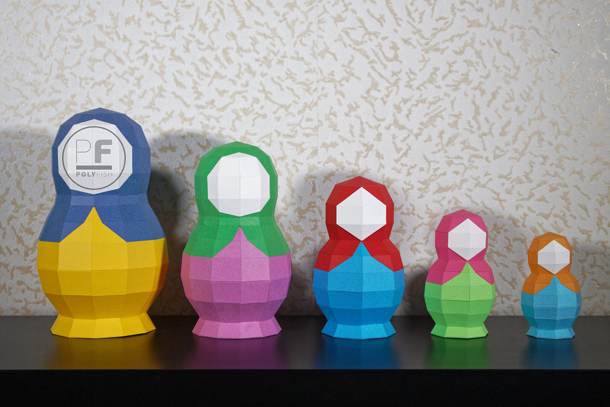 DIY Matryoshka 3D model template, a Graphic by PolyFish