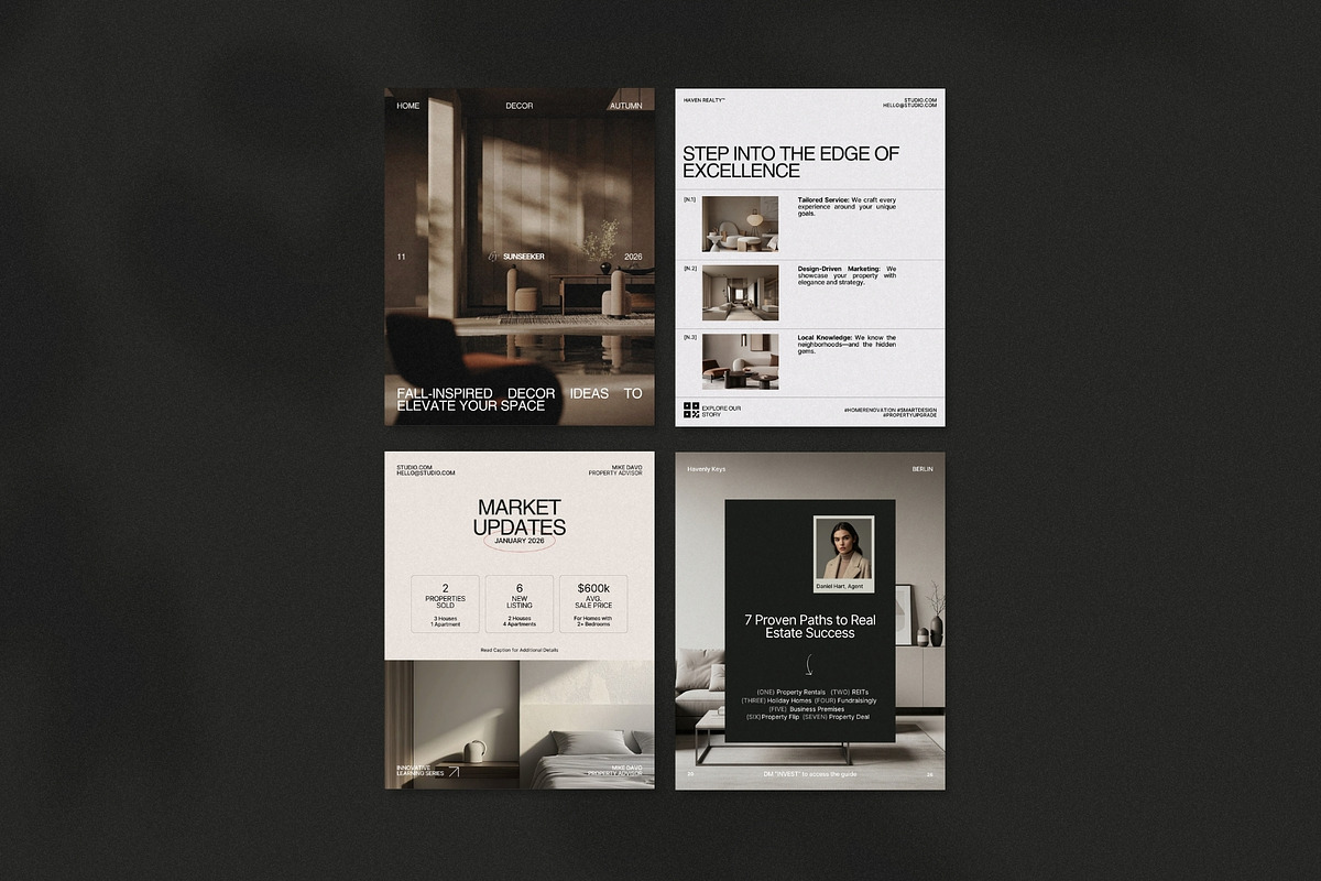 Real Estate Instagram Post Bundle Kit