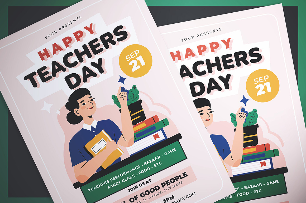 Teachers Day Flyer, a Flyer Template by Gumico Studio.