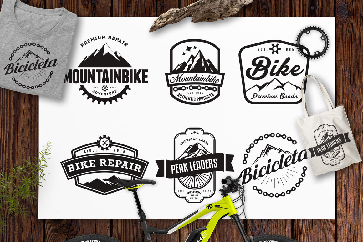 Mountain Bike Retro Badges, a Branding & Logo Template by LovePowerDesigns