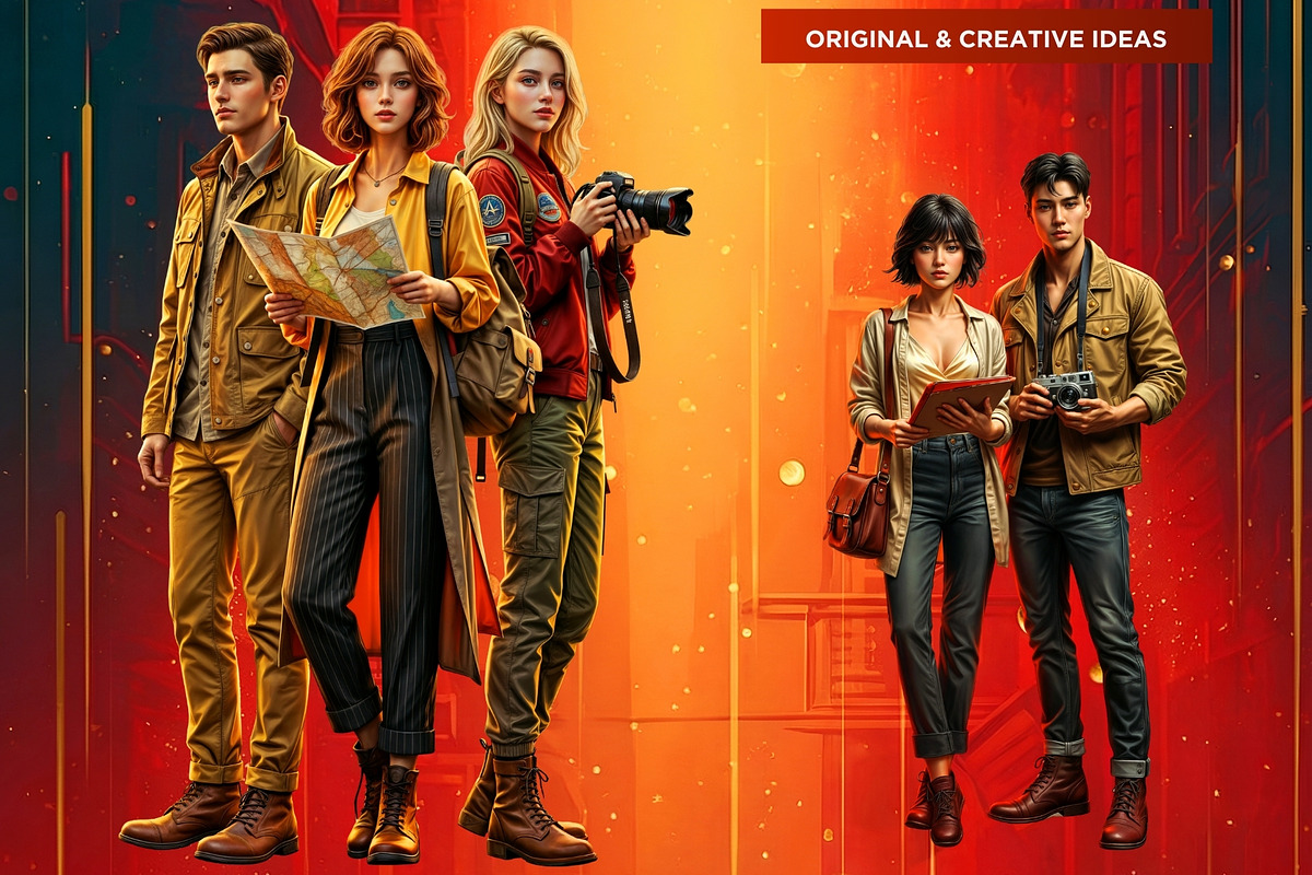 Golden Hour Travelers Cliparts