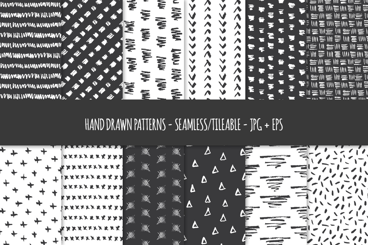 Hand Drawn Pen & Ink Patterns, a Pattern Graphic by DESIGN BY nube