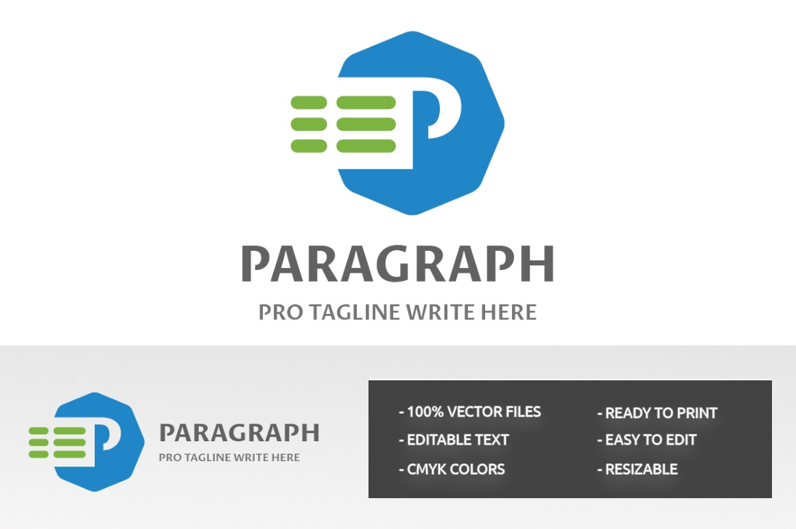 Letter P (Paragraph) Logo, a Branding & Logo Template by Design_Planet