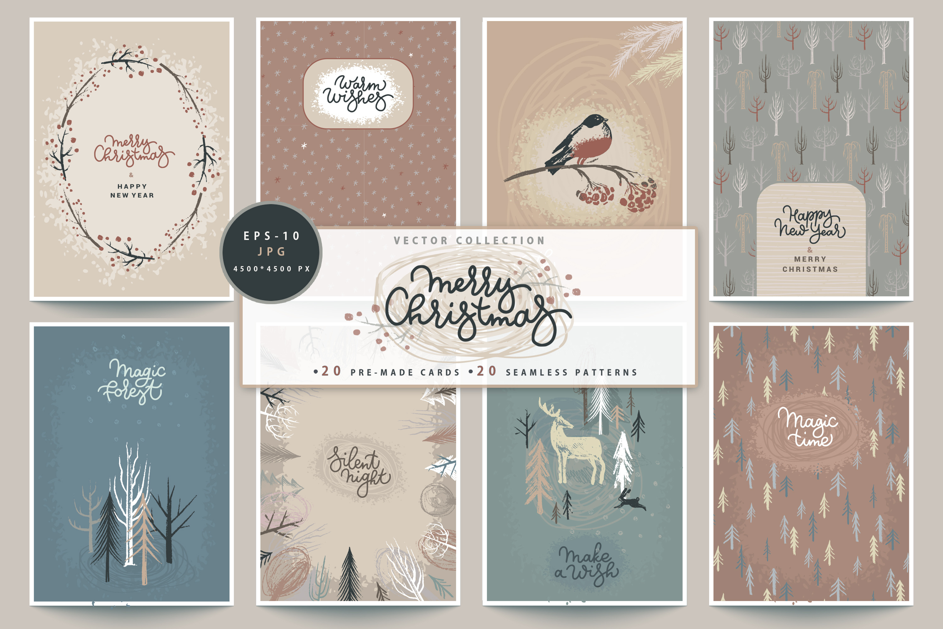 Christmas vector cards & patterns