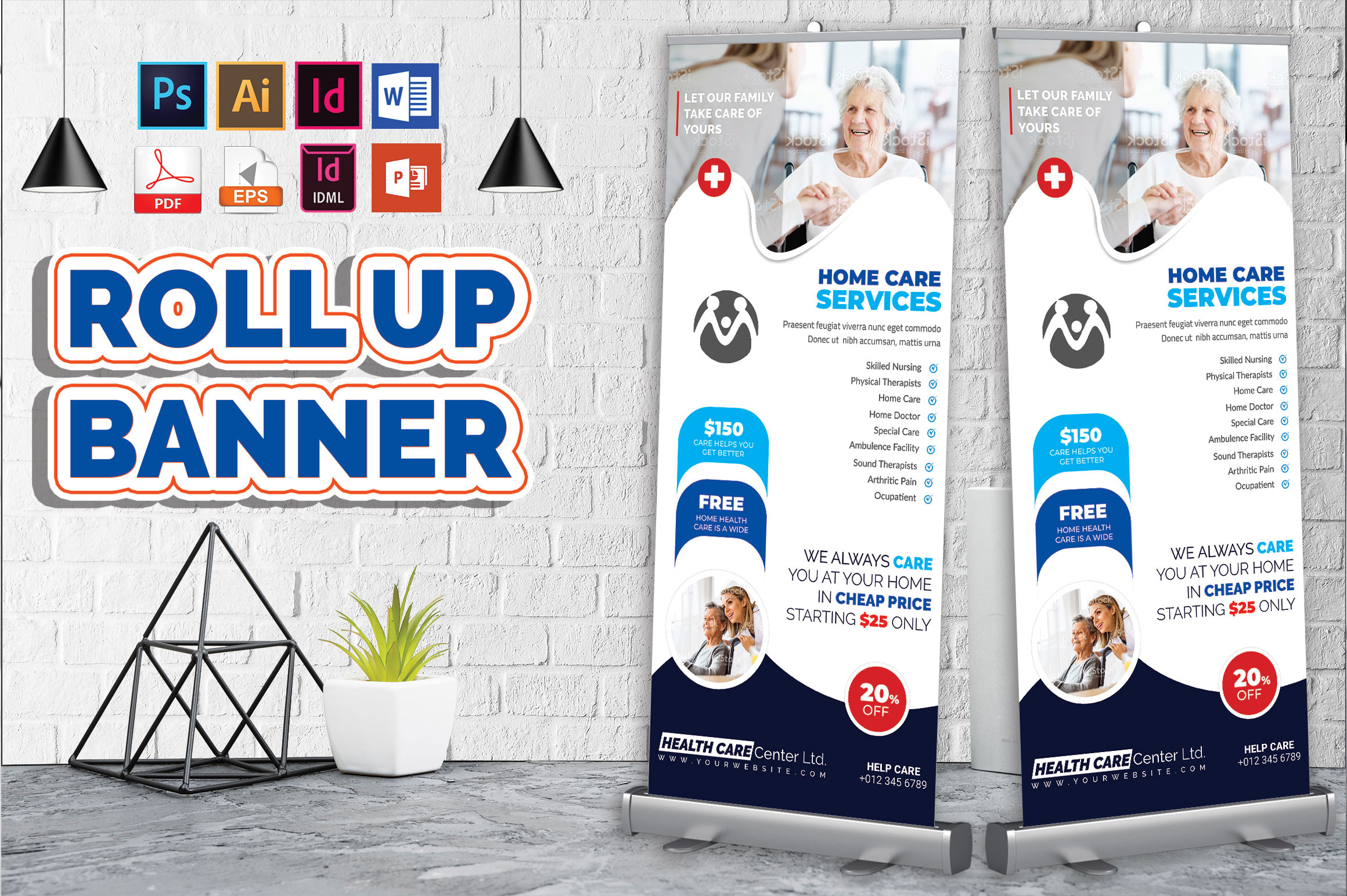 Home Care Roll Up Banner Vol-01, a Flyer Template by Imagine Design Studio