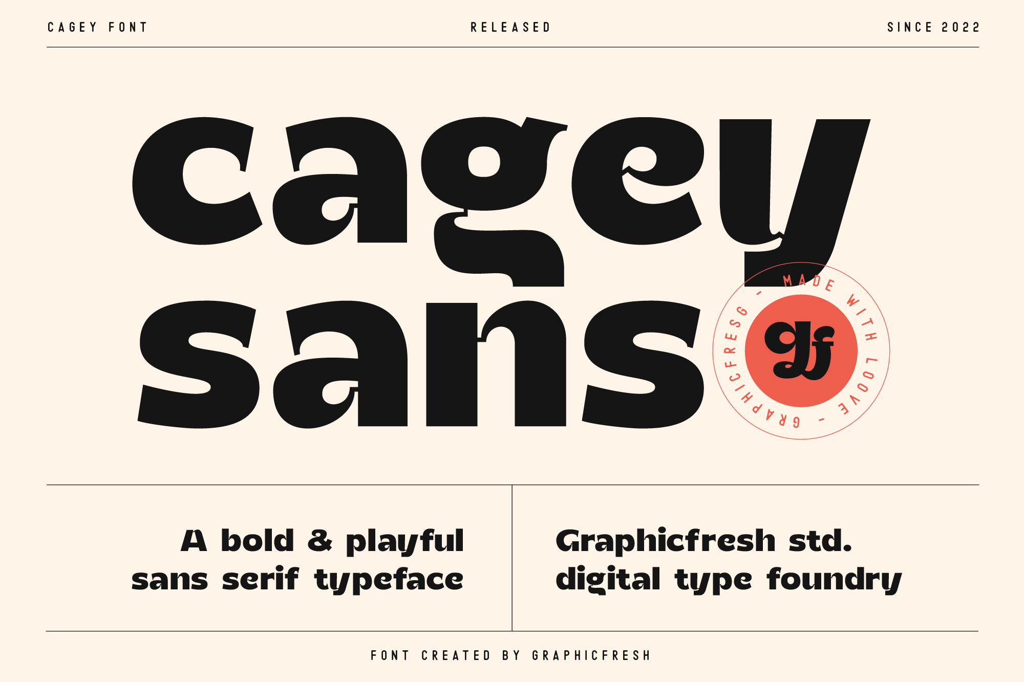 Cagey - The Bold Retro Font, a Sans Serif Font by Graphicfresh