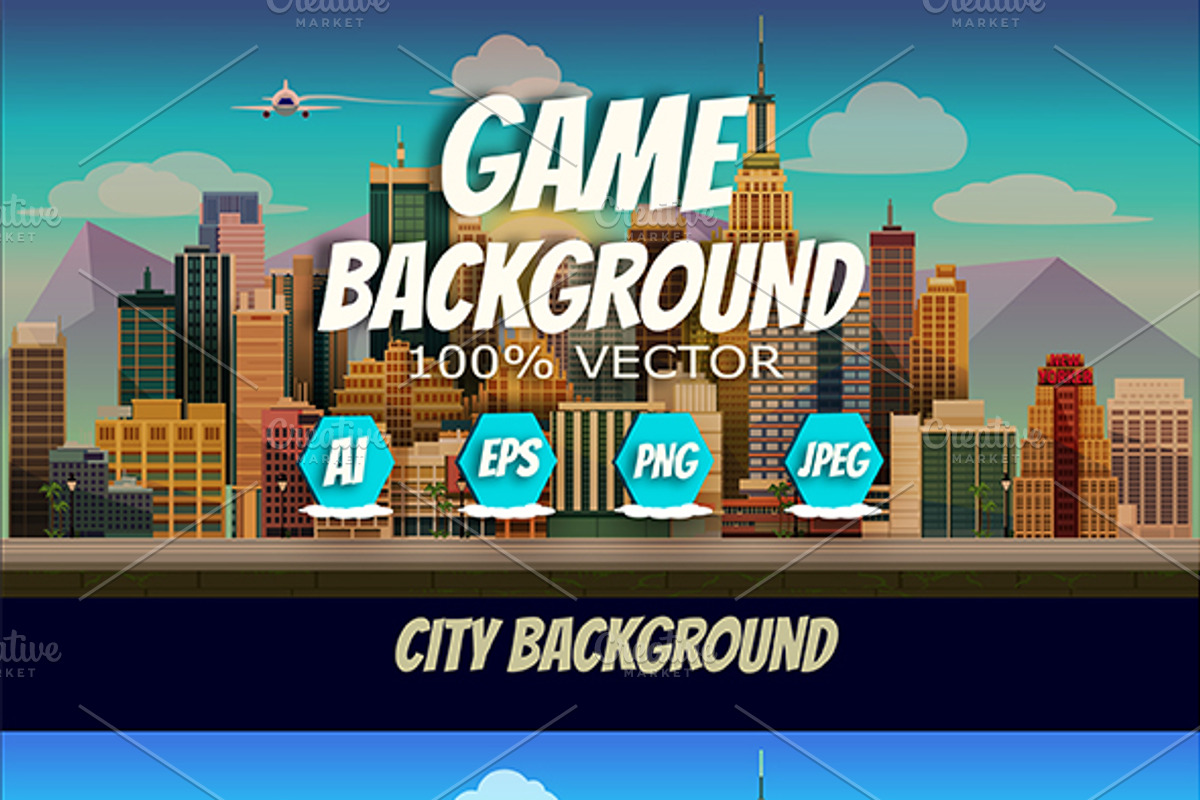 City Game Background, an Illustration by 2dvillShop