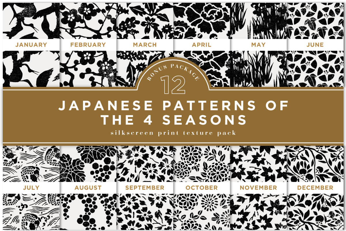 75 JAPANESE PATTERNS BUNDLE, a Pattern Graphic by JAPANESE MON