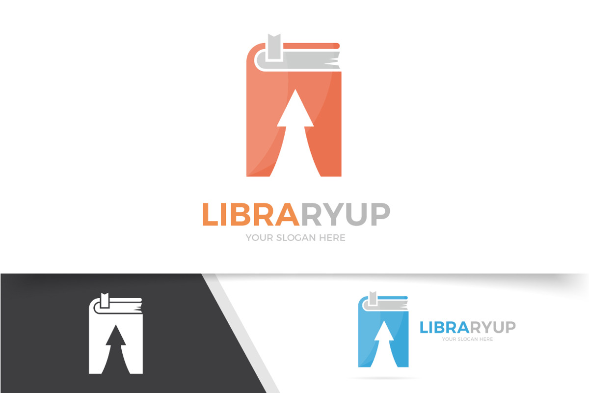 Vector of book and arrow up logo combination. Library and growth symbol ...