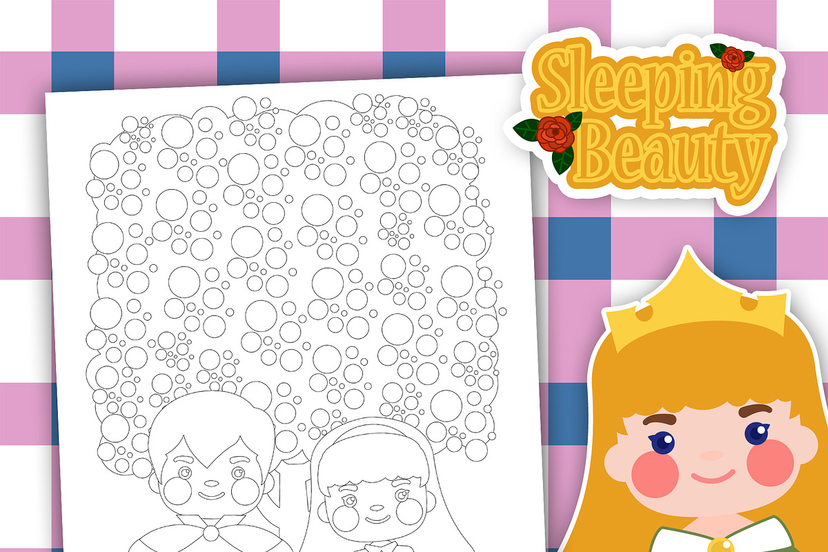 Sleeping Beauty Coloring Pages, an Illustration by Cozy Cat Design ...