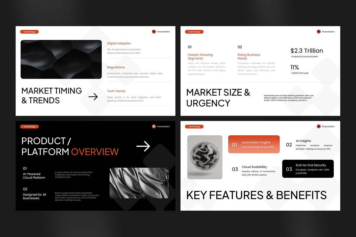 Technology Pitch Deck Powerpoint, a Presentation Template by Eklip Studio