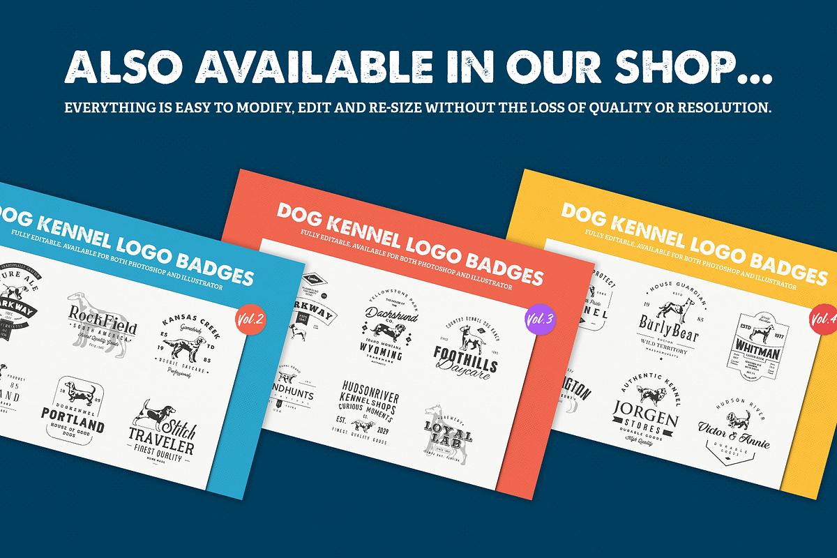 Dog Kennel Logo Badges, a Branding & Logo Template by LovePowerDesigns
