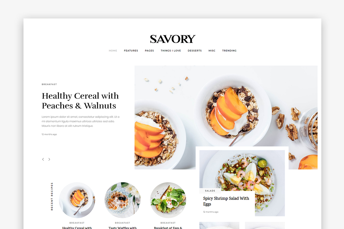 Savory - Cooking WP Blog Theme, a WordPress Template by PerfectlyThemed