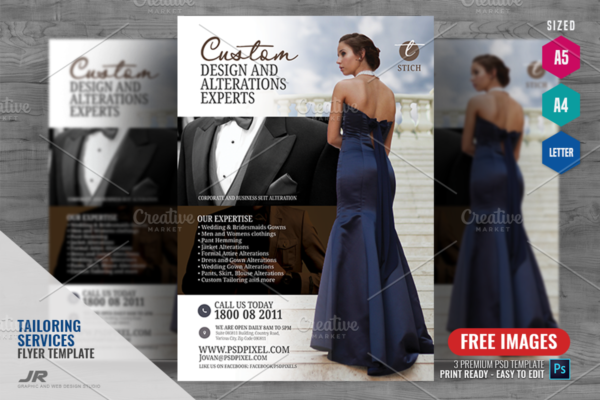 Dressmaking and Tailoring Flyer, a Flyer Template by PSDPixel