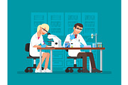 Vector illustration of scientists, an Education Illustration by Sky ...