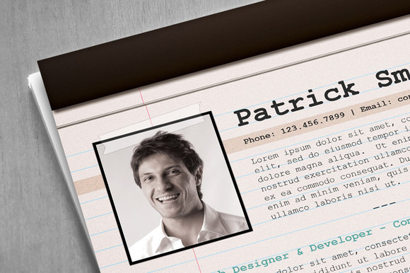 Notepad Style Resume, a Resume Template by Visual Impact