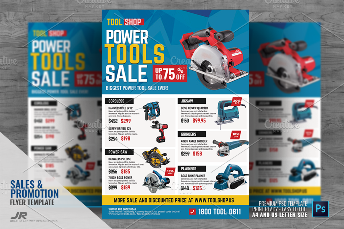 Power Tools Sale Flyer, a Flyer Template by PSDPixel
