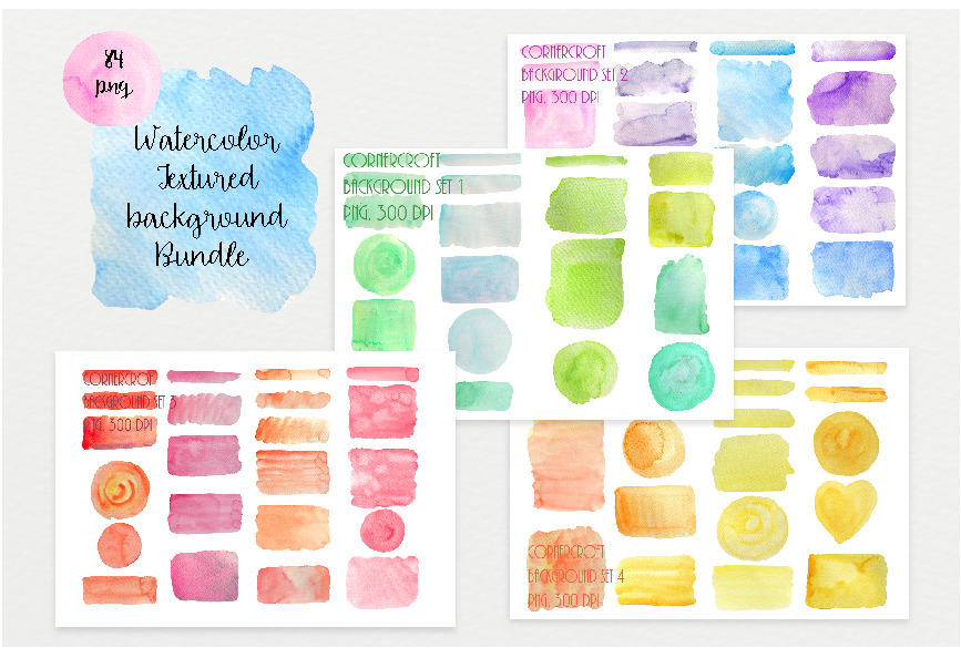 Watercolor Texture Bundle, a Texture Graphic by Corner Croft