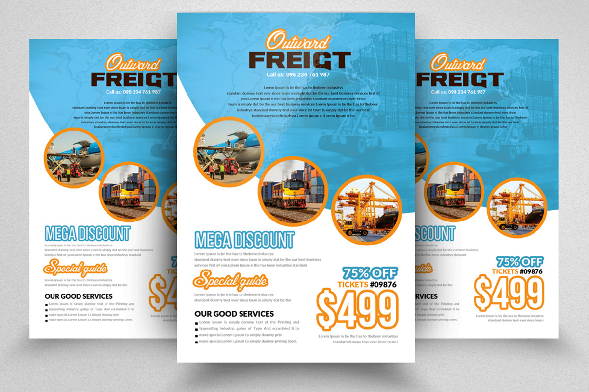 Freight / Shipment Services Flyer, a Flyer Template by Business Flyers