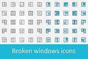 Broken windows icons, an Outline Icon by Venomous Vector