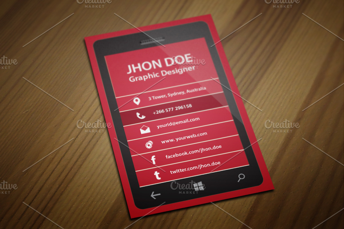 Smart Phone Business Card Template, a Business Card Template by Pentaclay