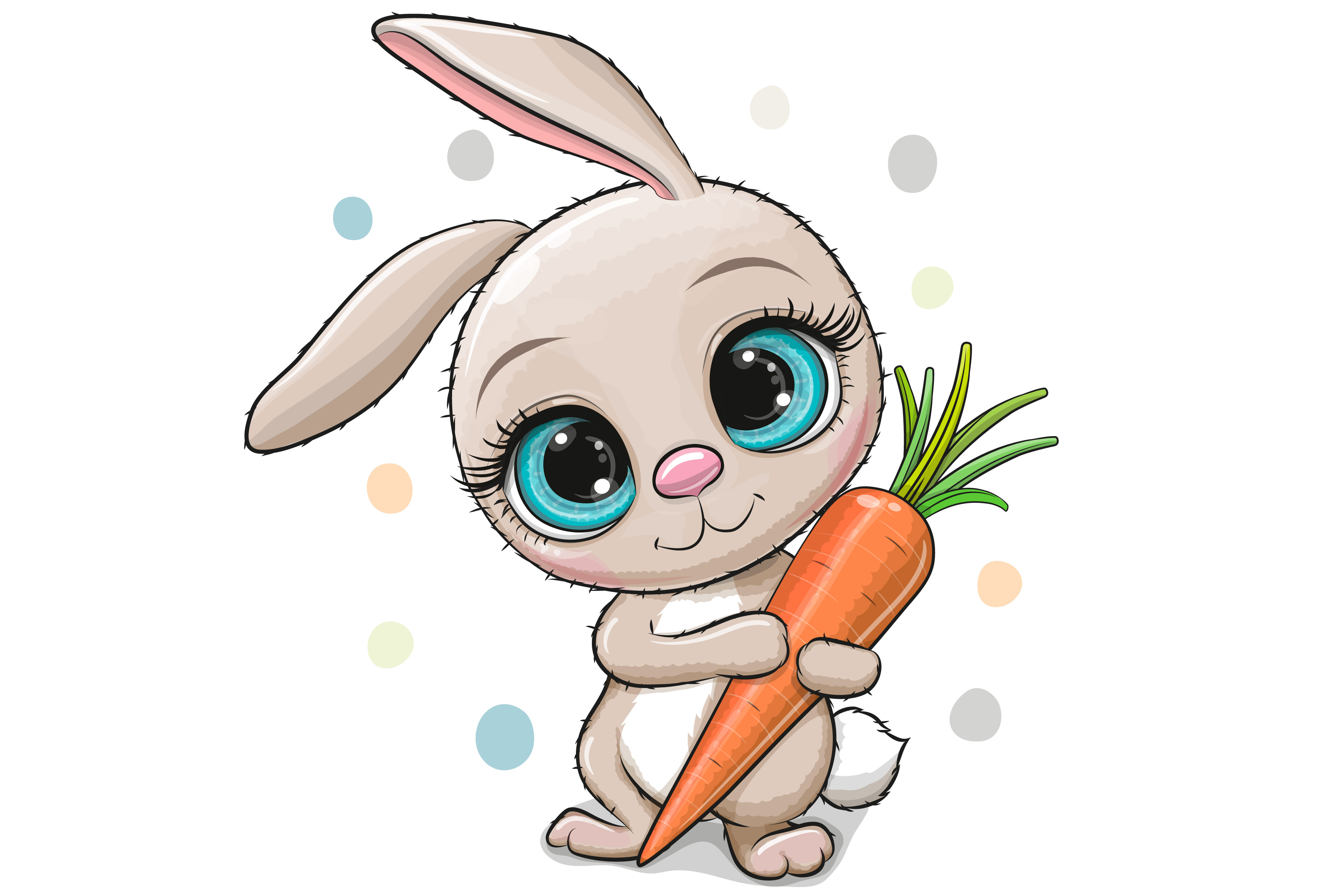 Cute Cartoon Rabbit with carrot, an Animal Illustration by Regina Art ...