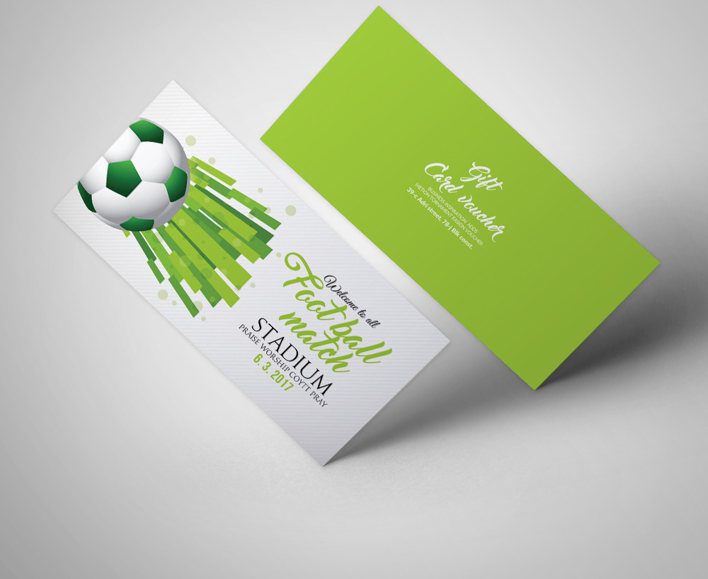 Foot Ball Gift Voucher, a Card Template by Business Flyers