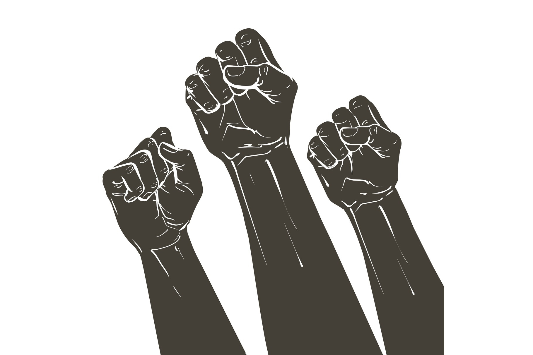 Vector Hand raised air fighting for, a Person Illustration by ...