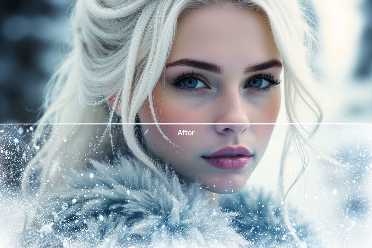 Winter Snow Photo Effect Template, a Layer Style Add-On by DesignerCandies
