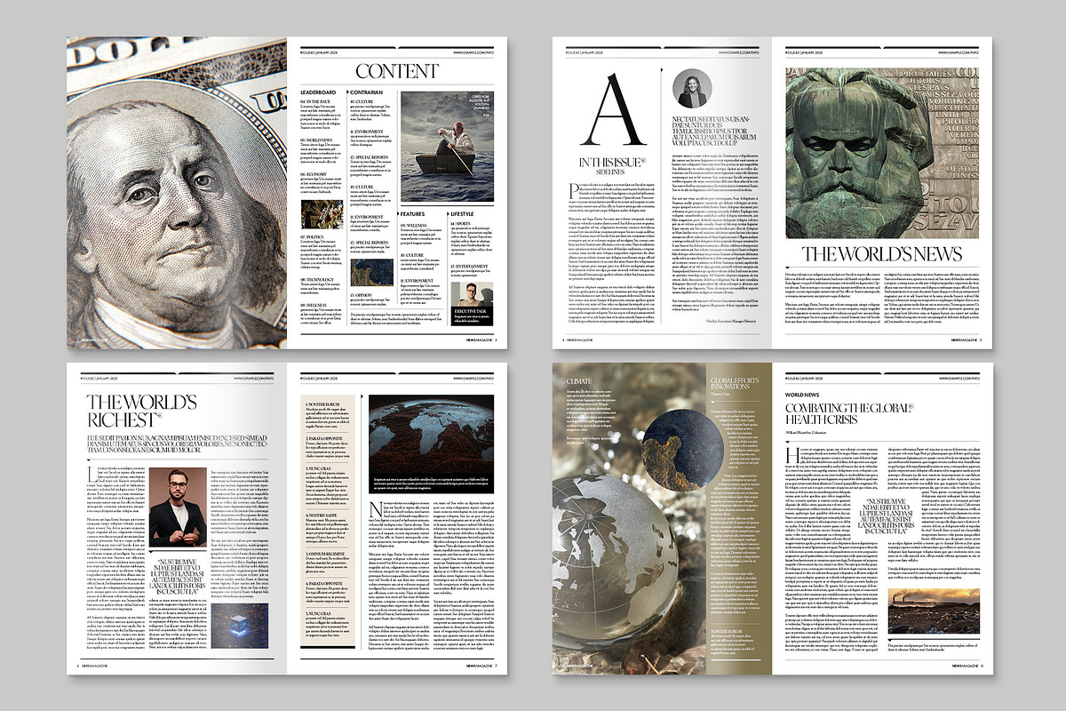 News Magazine Template, a Magazine Template by BrandPacks