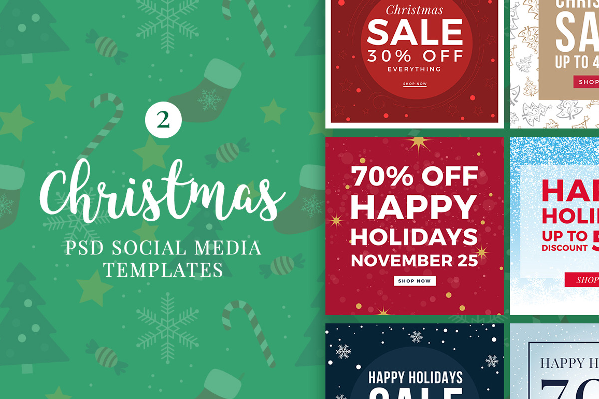 Christmas Social Media Banners V2, a Social Media Template by ...