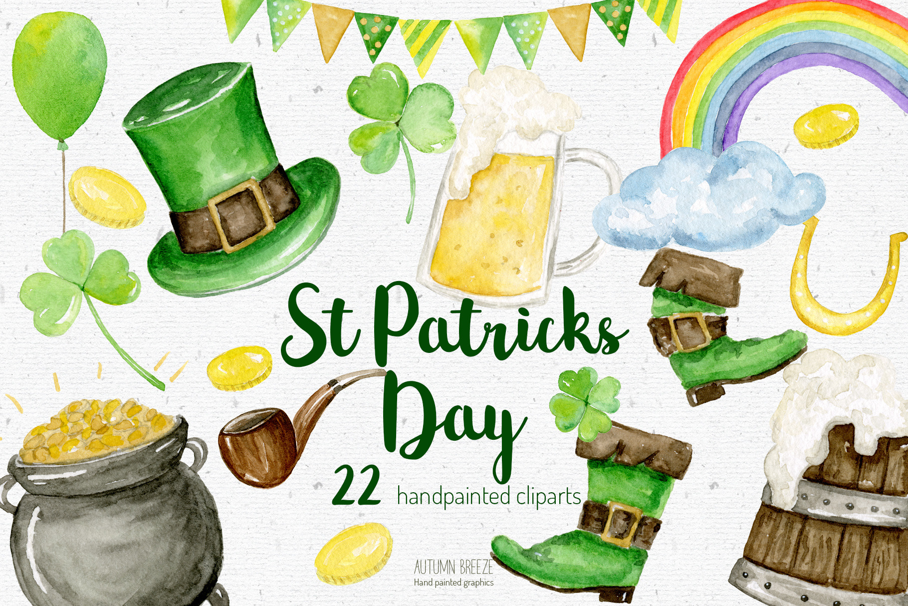 St Patricks day clipart, an Illustration by Autumn Breeze