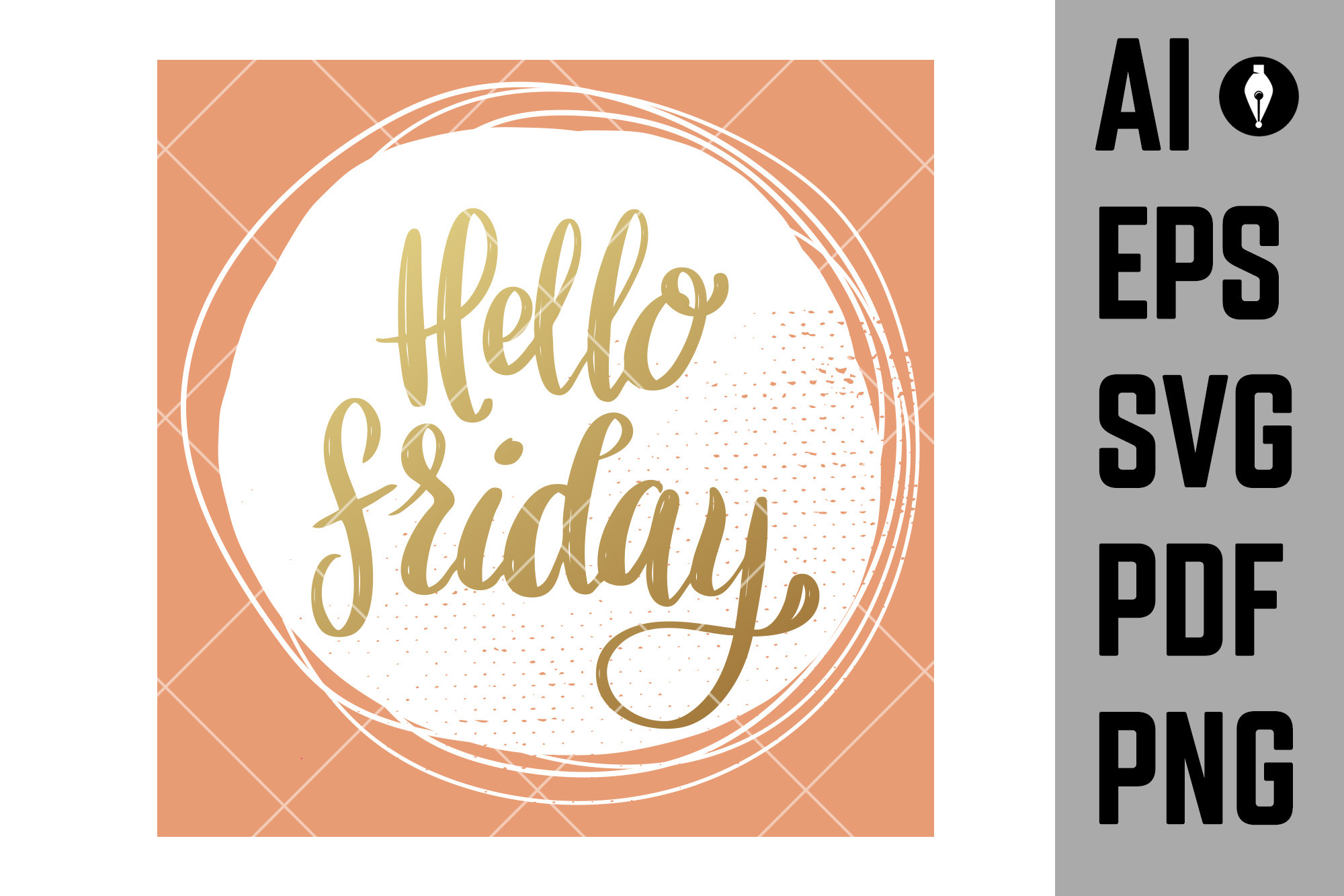 Hello friday. Lettering phrase, an Object Graphic by Vectorhight