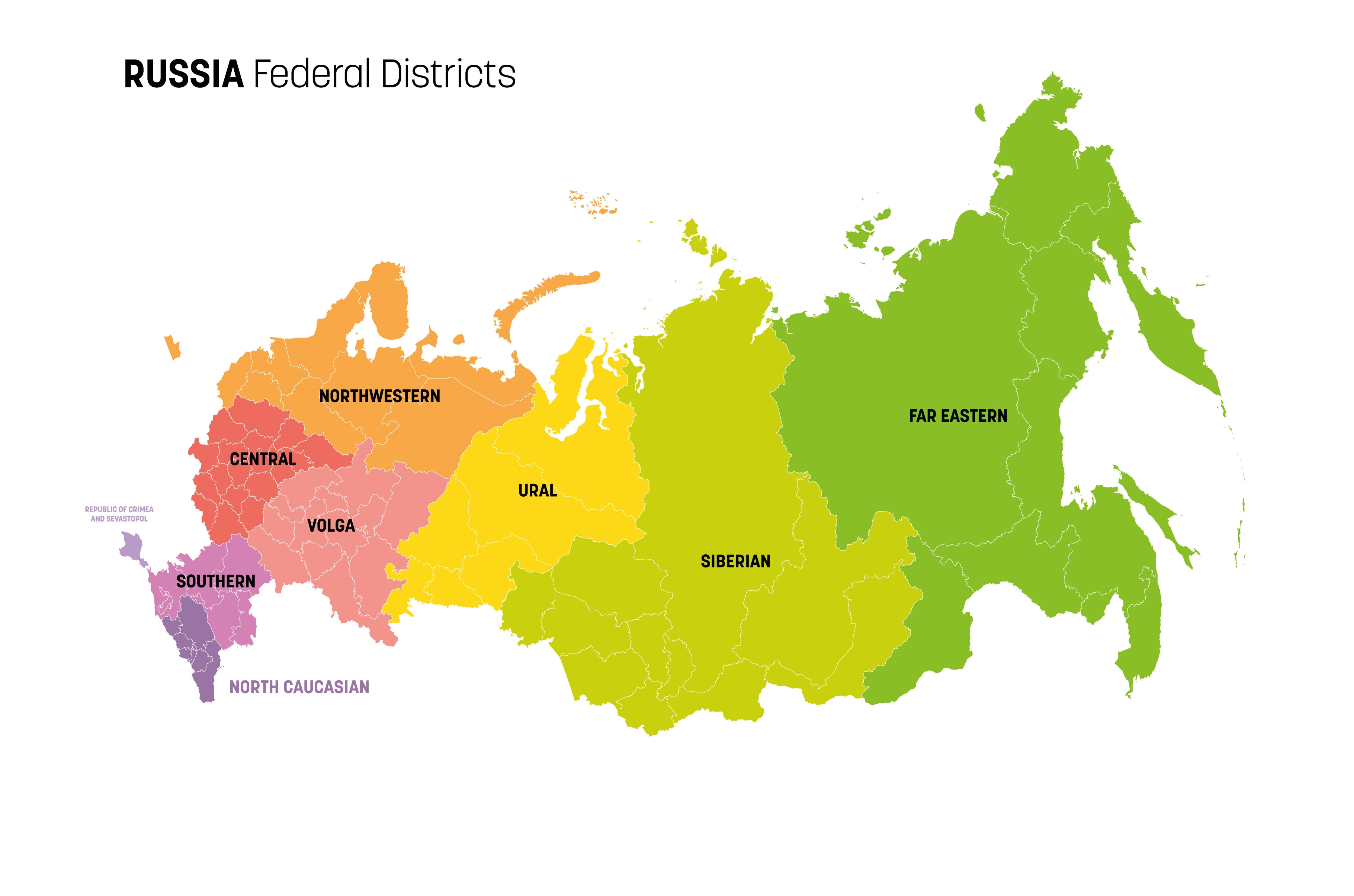 Russia - map of regions, a Work Illustration by pytyczech
