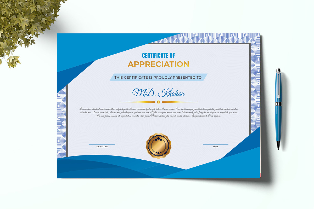 Modern Creative Certificate Design, a Stationery Template by MRI STUDIO ...