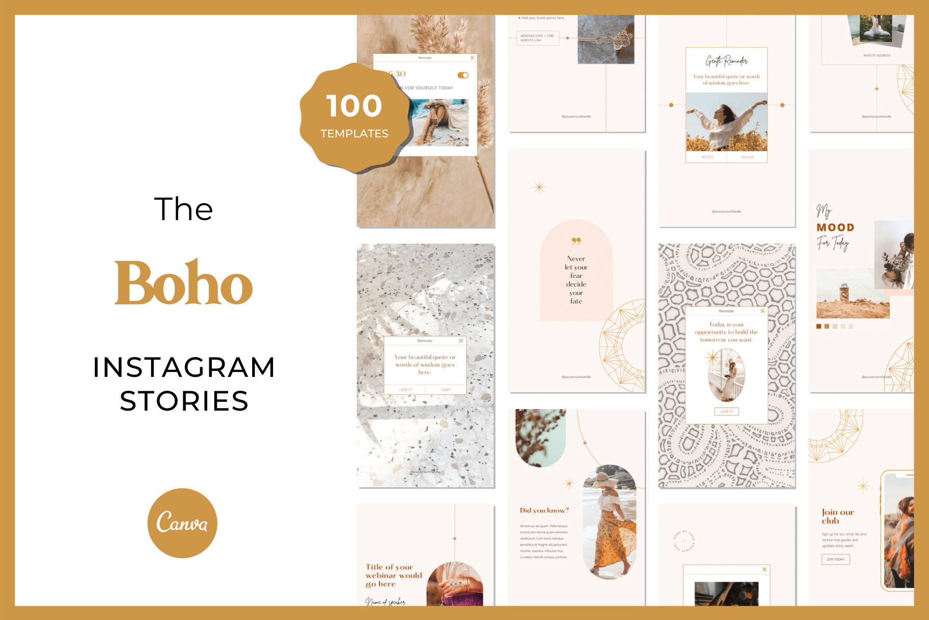 100 Instagram Boho Stories Template