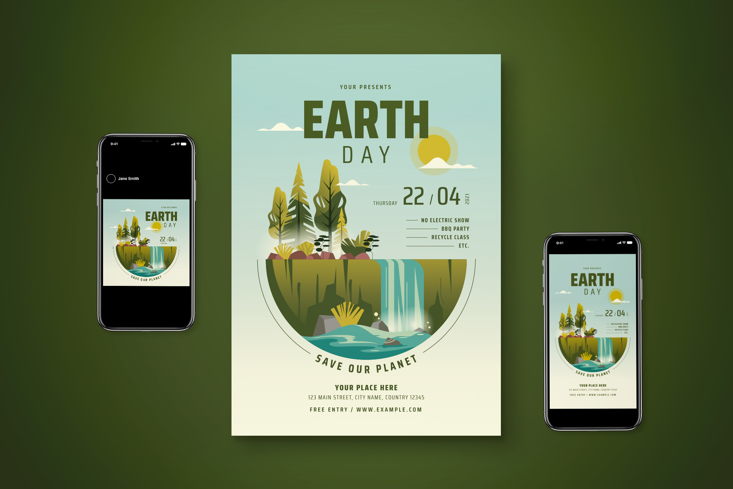 Earth Day Flyer Set, a Flyer Template by graphicook