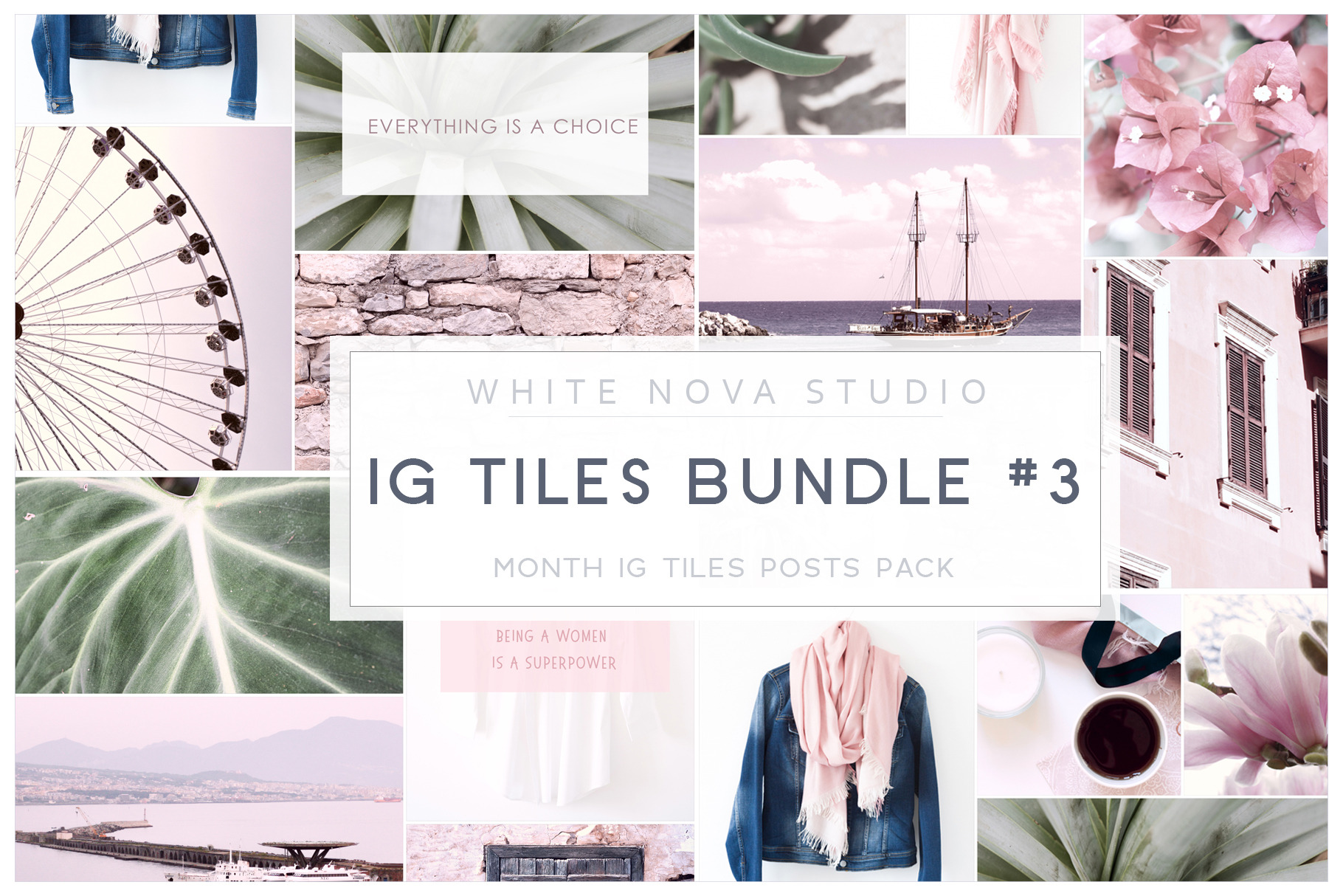 Instagram Tiles Bundle #3, a Social Media Template by Kate Roubin