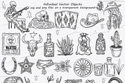 Wild West Vector Outlines, an Outline Icon by BarvArt