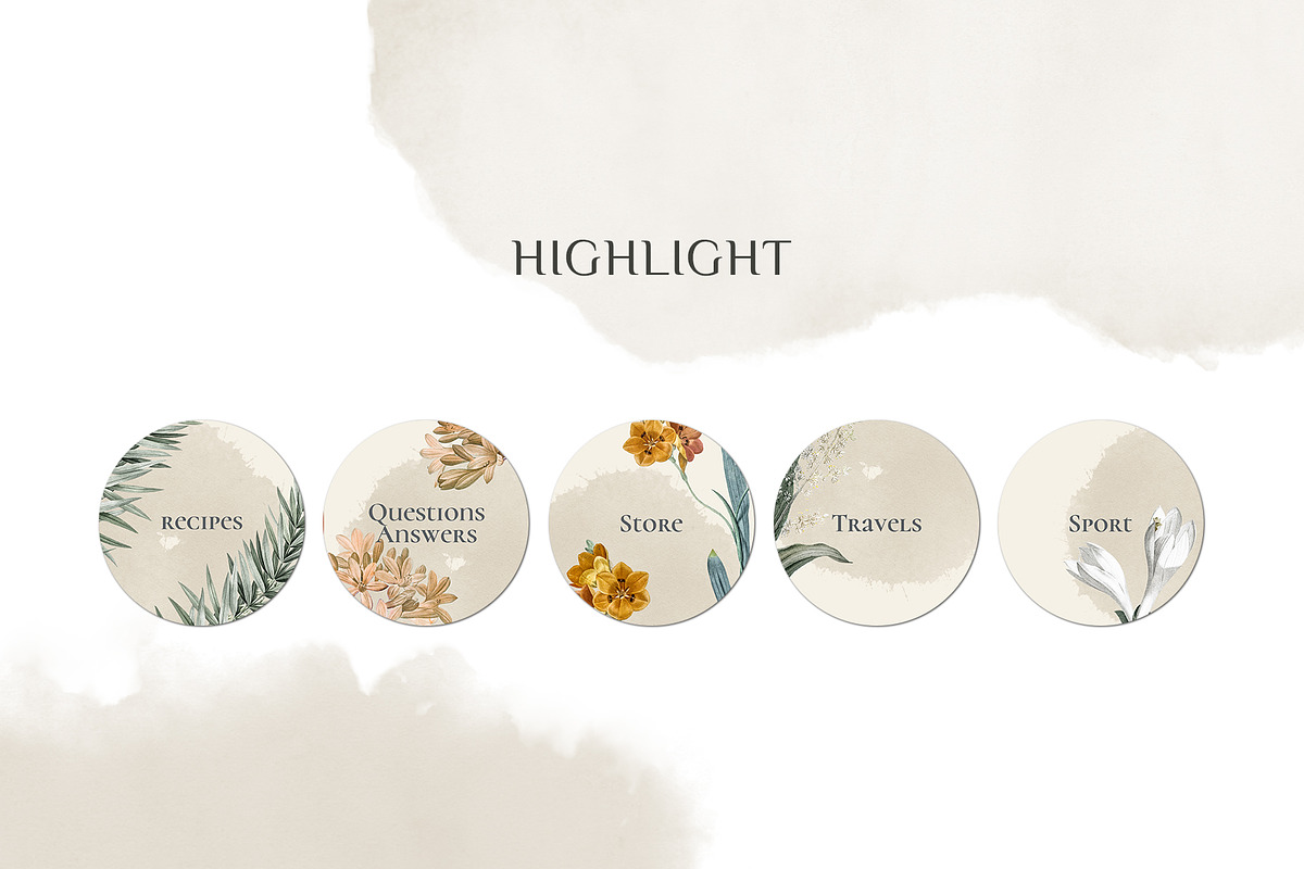 FLORAL Instagram Templates, a Social Media Template by Olg Store