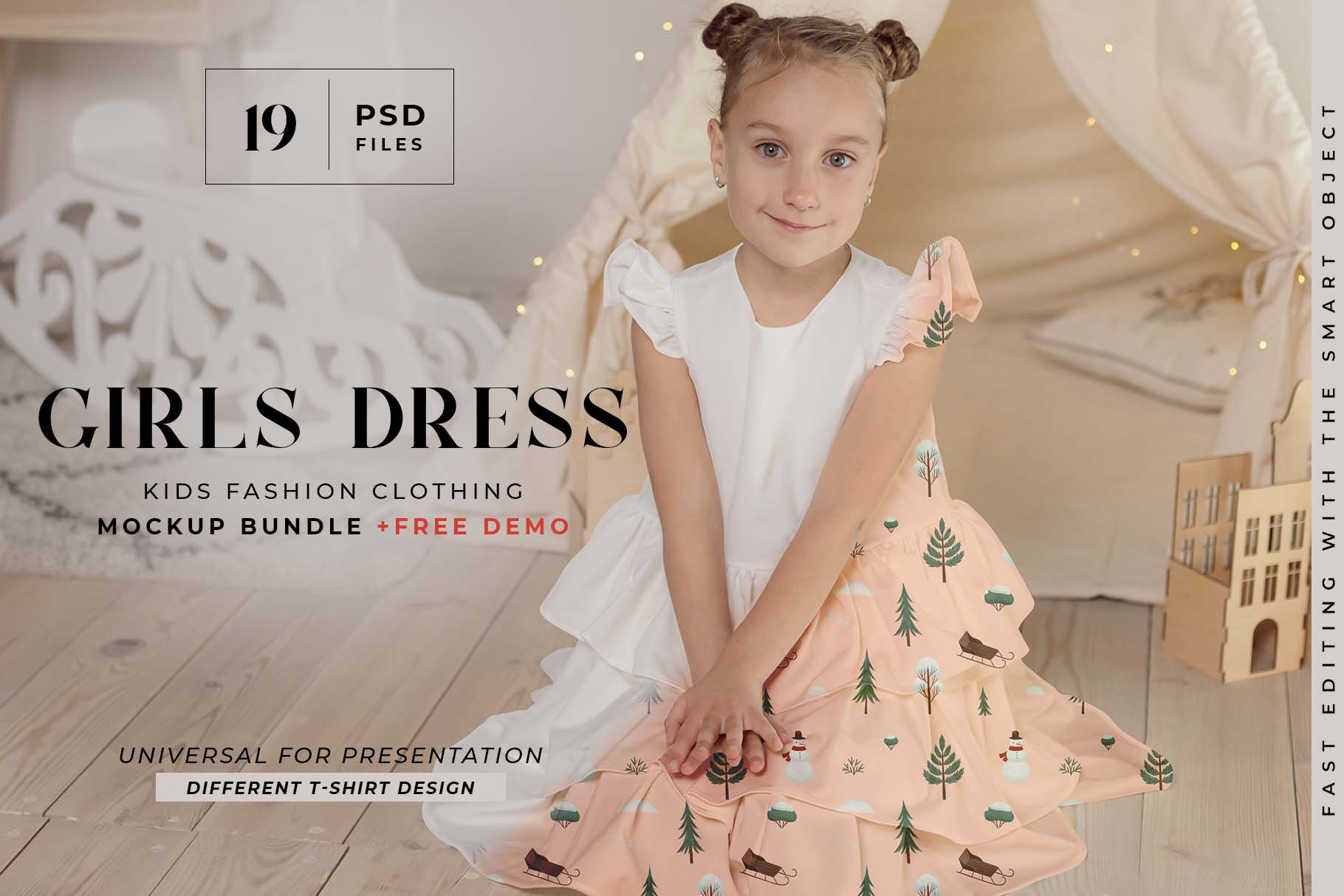 Little Girl Dress Mockup Bundle, an Apparel Mockup by Neutral Mockups