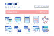 94 Copywriting Icons - Indigo Series | Outline Icons ~ Creative Market
