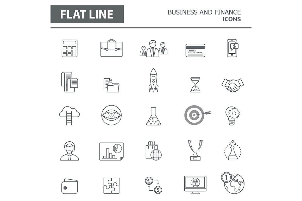 Set of modern simple line icons, an Outline Icon by L_amica | Creative ...