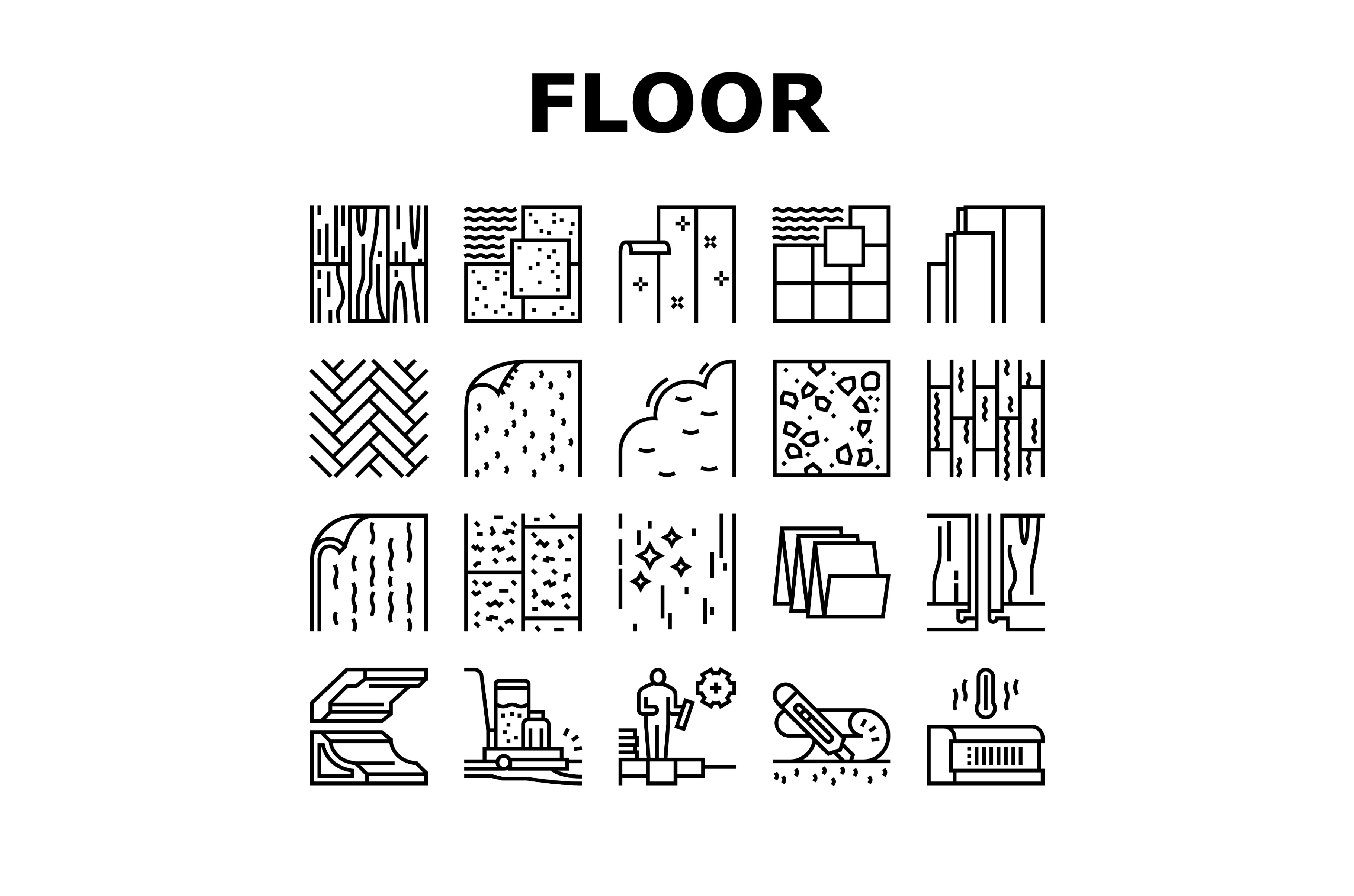 Floor Installation Collection Icons, an Industrial Photo by pikepicture