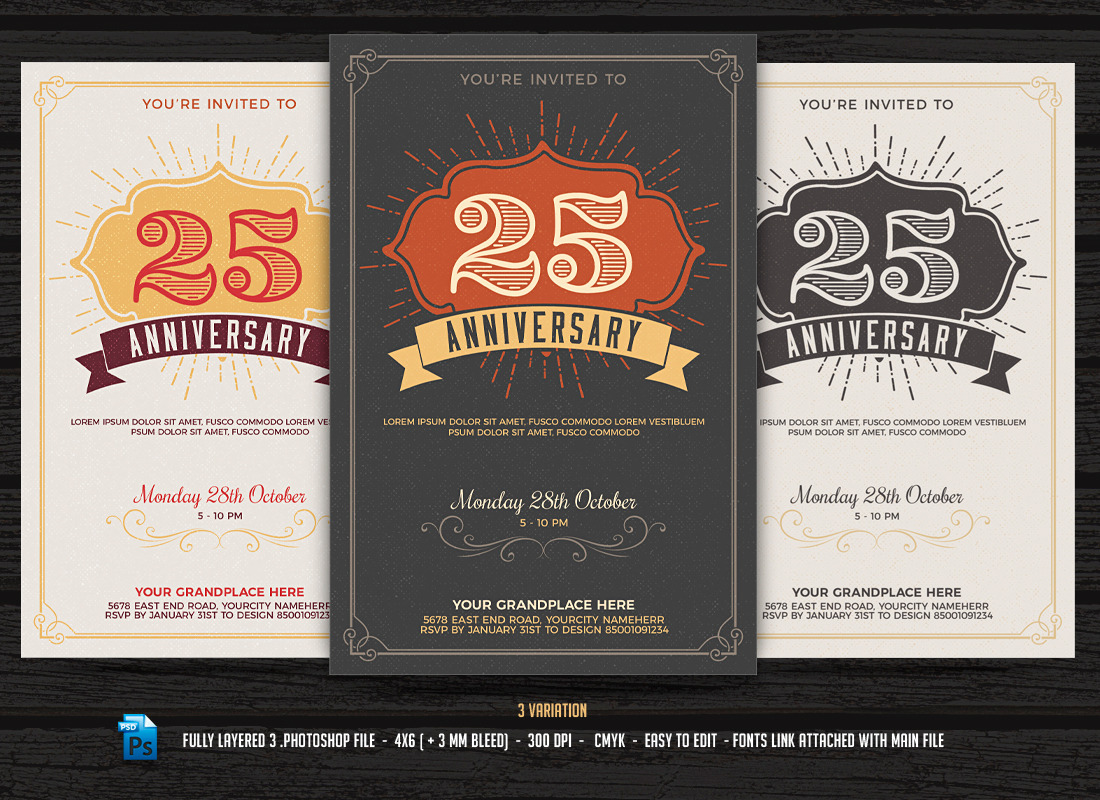Anniversary Party Flyer, a Flyer Template by DesignWorkz