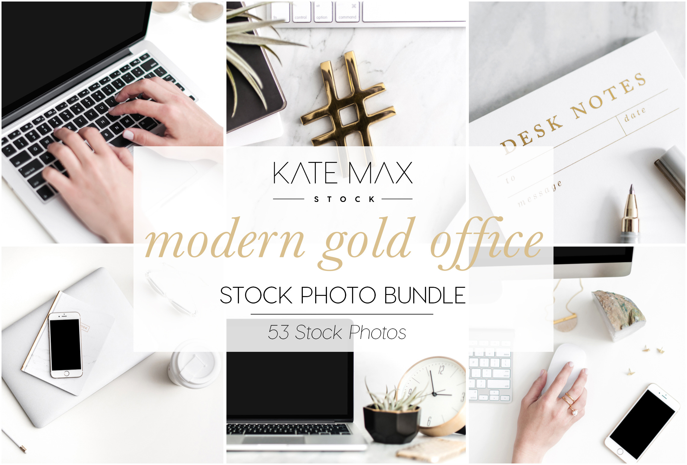 Modern Gold Office Stock Bundle, an iPhone Mockup by Styled Stock House