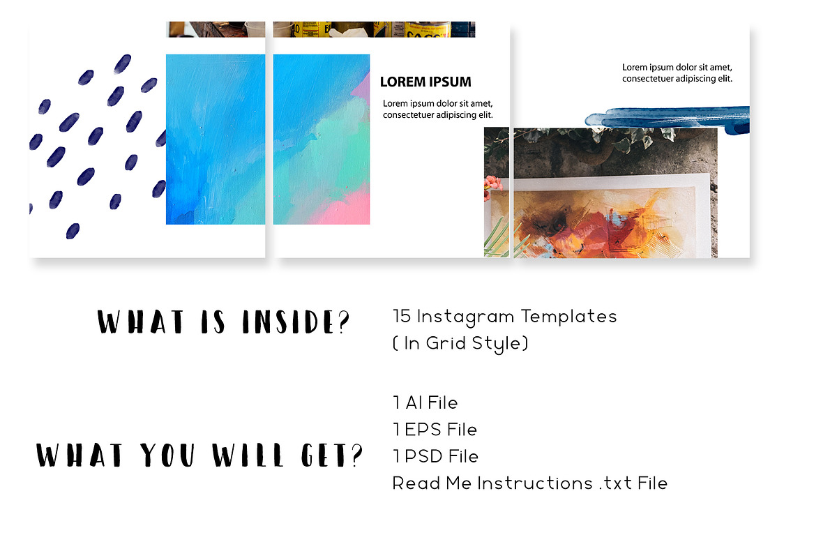 Artsy Instagram Grid Template, a Social Media Template by Design Unique