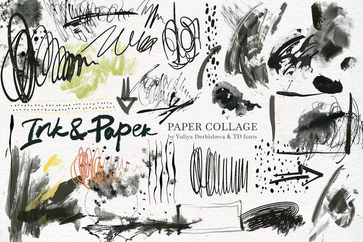 Ink & Paper Collage Mixed Media scraps