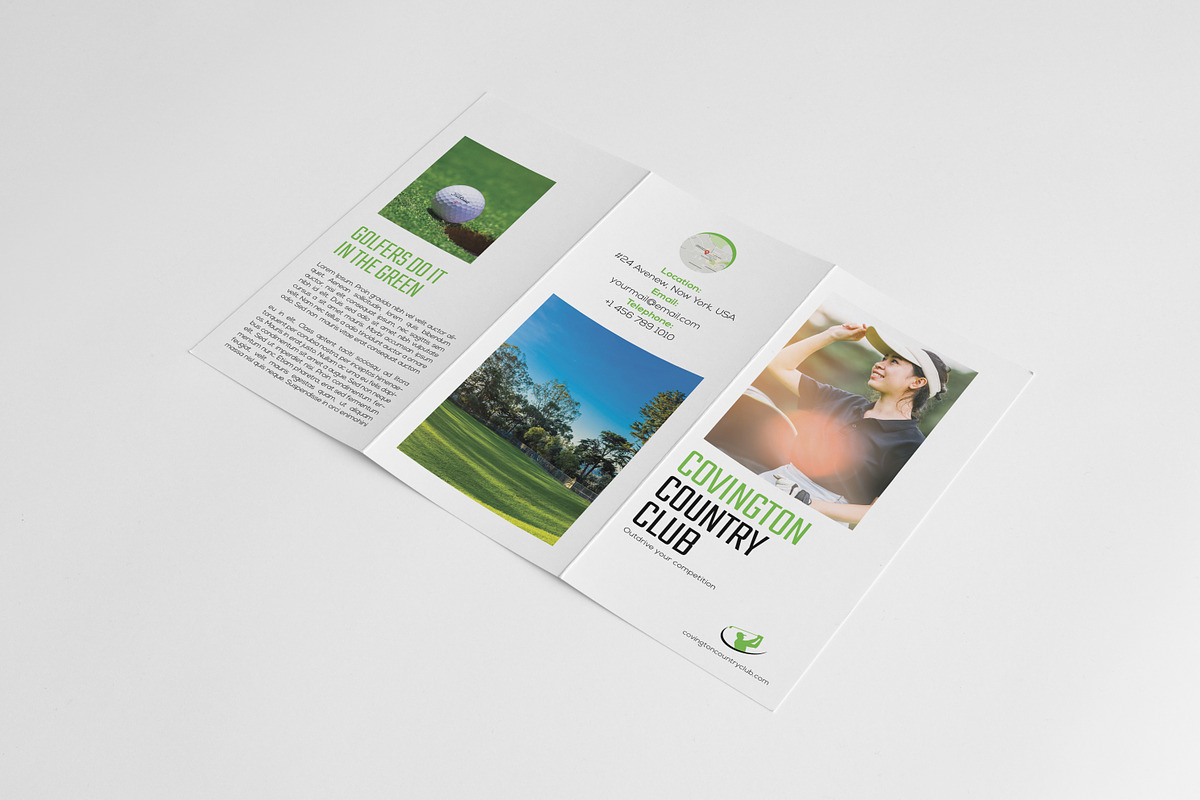Golf Event Tri-fold Brochure, a Brochure Template by GreenPixi